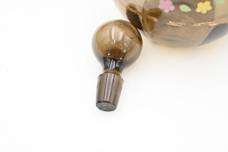 Antique . Hand Blown Smoke Art Glass Bottle With Stopper Cruet Decanter ...