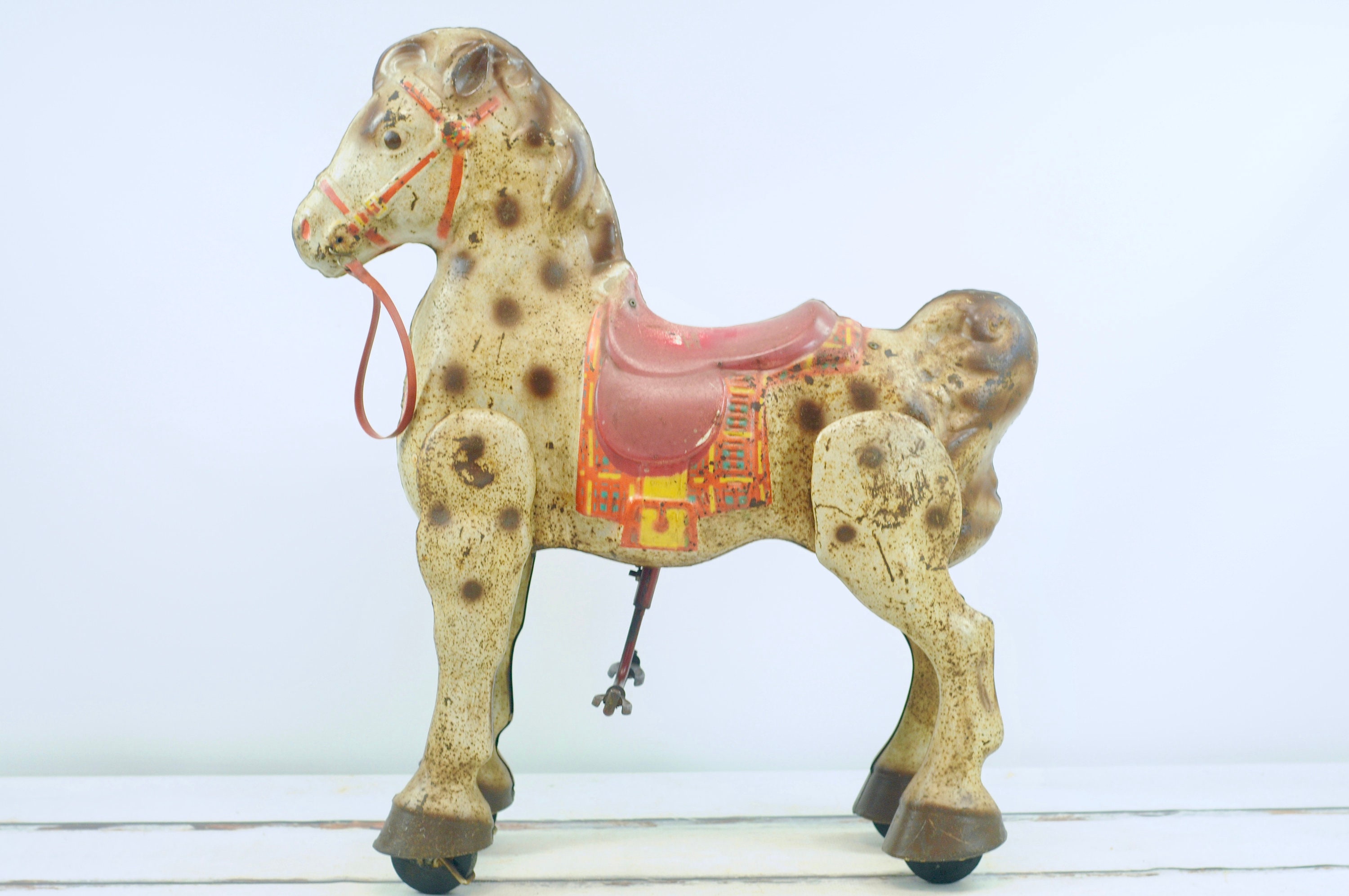 Vintage . MOBO Bronco Riding Horse Toy Vintage Metal Steering | Etsy