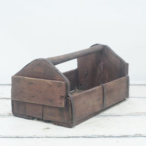 Vintage Wood Tote Box Crate Wood Box With Wood Handle - Etsy