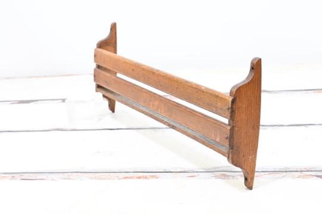 Vintage Wood Wall Shelf Church Salvage Wood Church Pew Hymnal Bible ...