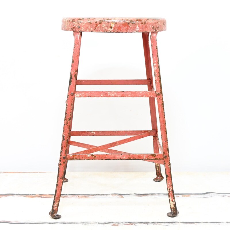 Vintage Metal Stool - Etsy