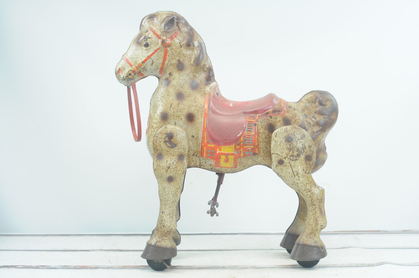 Vintage . MOBO Bronco Riding Horse Toy Vintage Metal Steering Horse ...