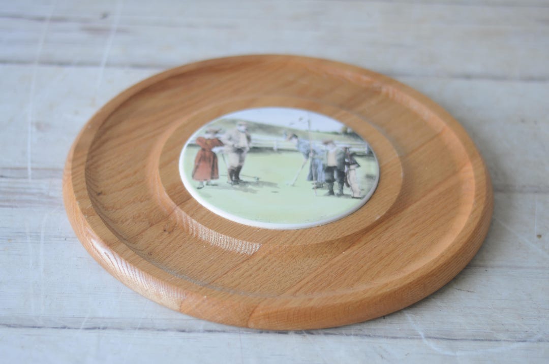 Retro . Wood and Tile Cutting Board Cheese Tray Cornwall Made in USA ...