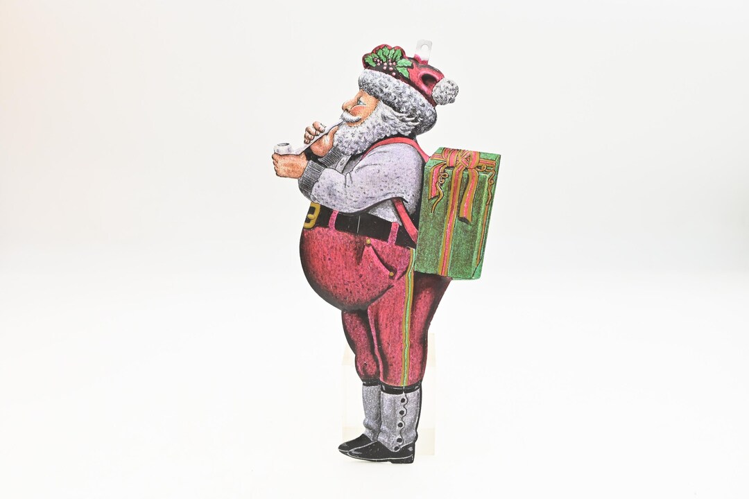 Vintage . Dept. 56 Christmas Santa Claus Tin Cut Out Decoration Wall ...