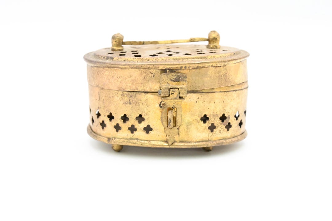 Vintage Brass Cricket Box Oval Shape 1970’s Boho Retro Eclectic Hippie ...