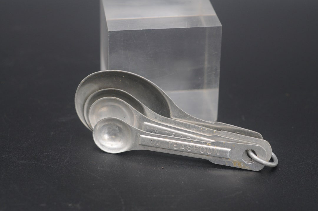 Vintage Set of 4 Graduated Aluminum Measuring Spoons With Ring 3 - Etsy