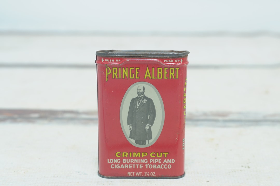Vintage . Early Prince Albert Crimp Cut Tobacco Tin Pipe and Cigarette ...