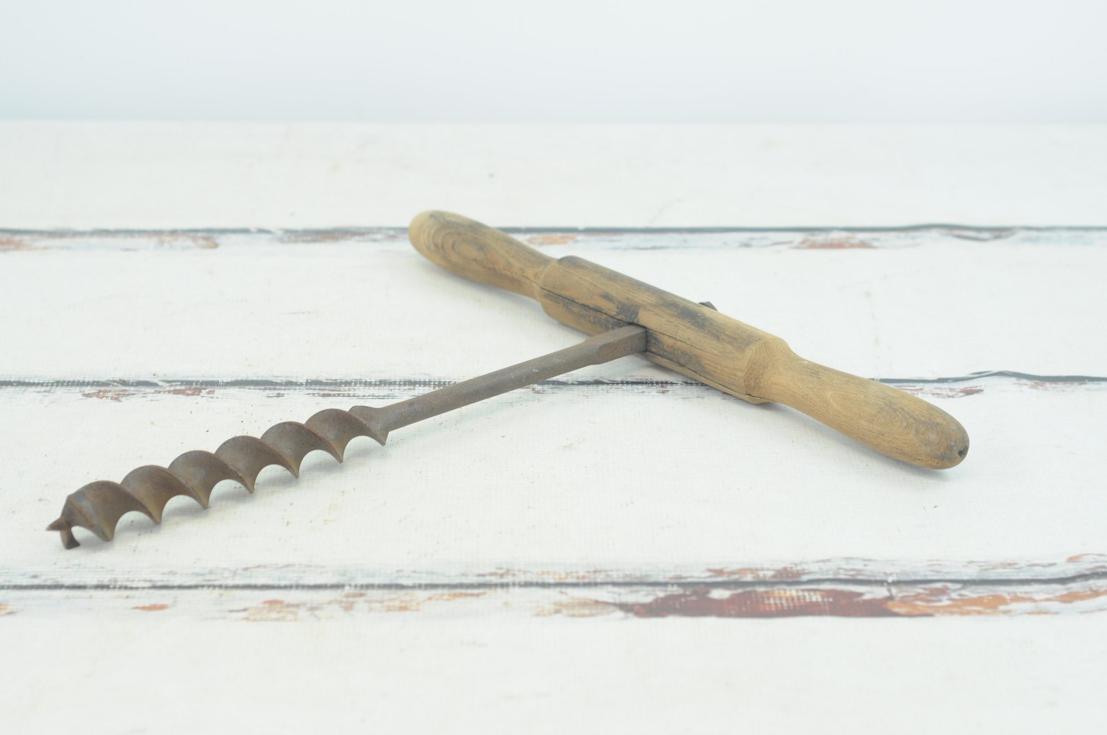 Vintage / Antique Primitive T Handle Hand Drill Wood Auger - Etsy UK