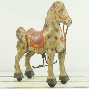 Vintage . MOBO Bronco Riding Horse Toy Vintage Metal Steering Horse ...