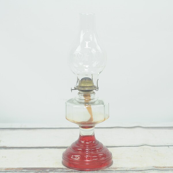 Red Glass Lamp Base - Etsy
