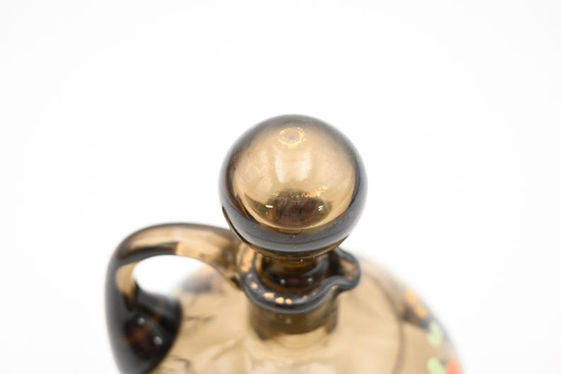 Antique . Hand Blown Smoke Art Glass Bottle With Stopper Cruet Decanter ...