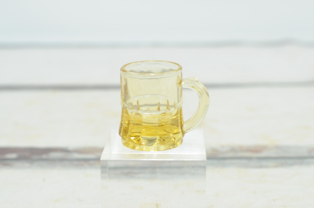 Vintage . Collectible Amber Shot Glass Beer Glass Shaped Rootbeer Glass ...