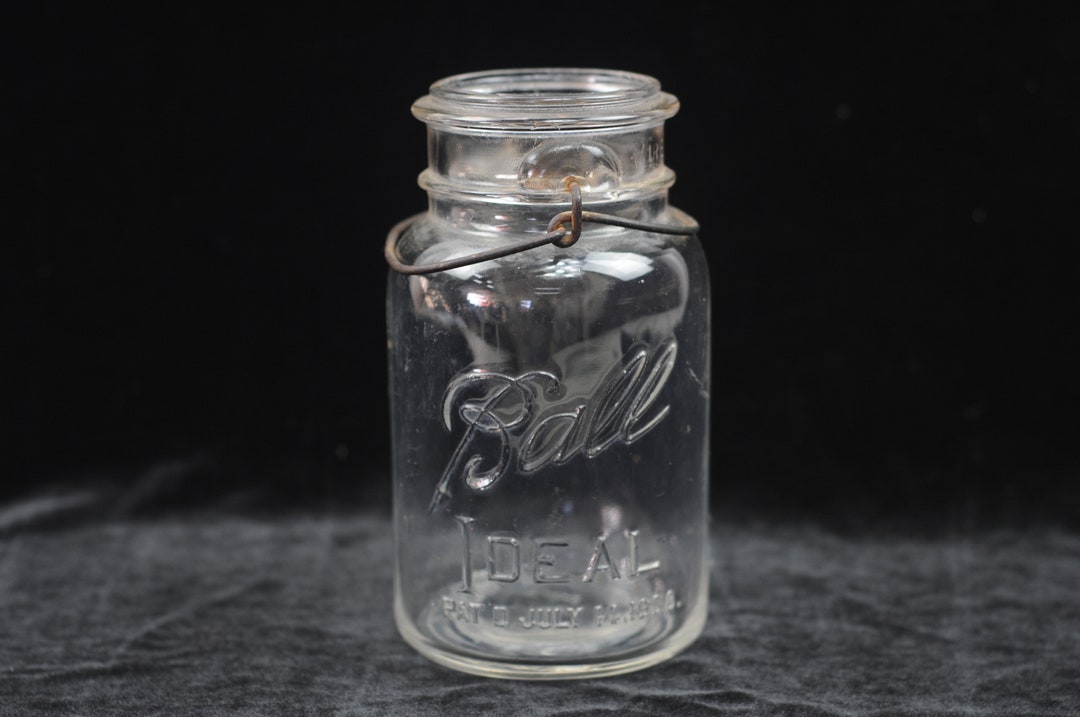 Antique .ideal Ball Jar With Wire Bail Closure No Lid Patent 1908 - Etsy