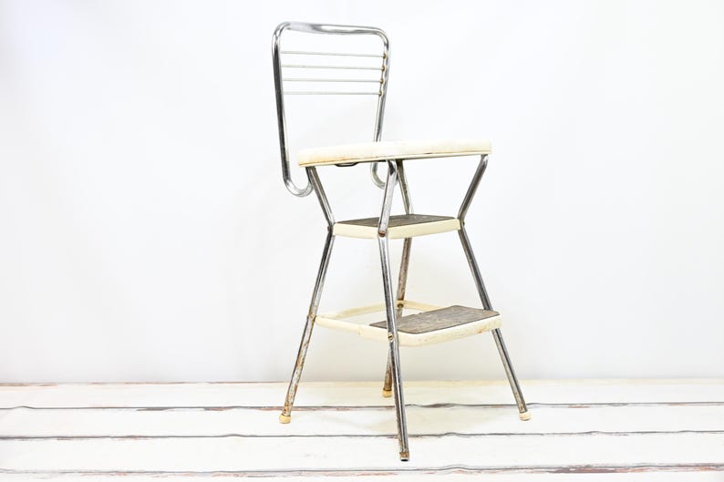 Vintage . Cosco Retro Kitchen Step Stool Flip up Seat Booster 1950s ...