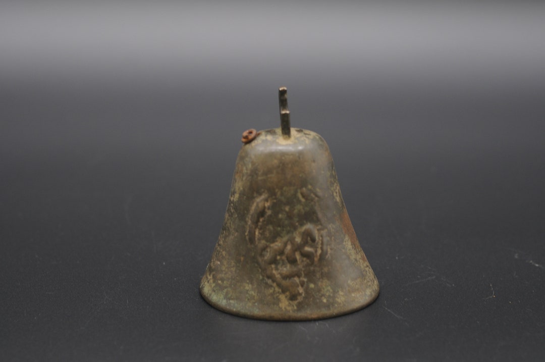 Antique Solid Brass Cow or Goat Bell With Clapper Primitive Rustic ...