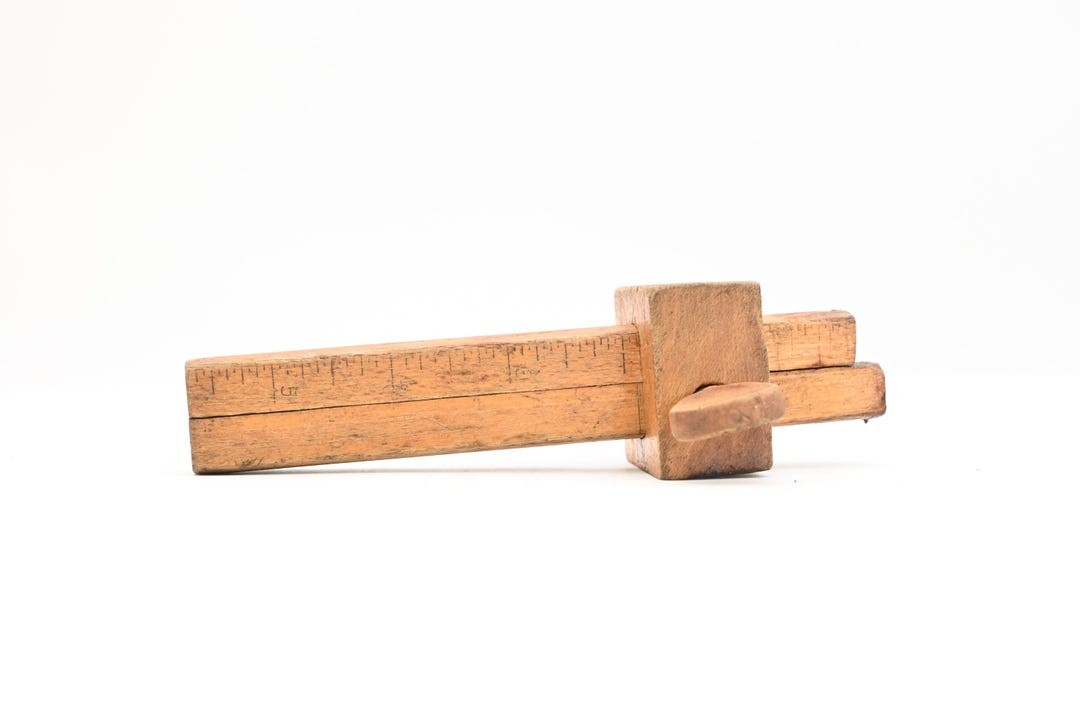 Antique ./ Vintage Handmade Panel Gauge Square Wood Scribe 2 Thumb ...