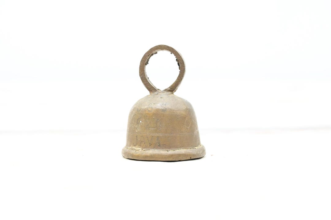 Vintage Sajan Singh Sarna Small Brass Handheld Bell SSS Java 520 Brass ...