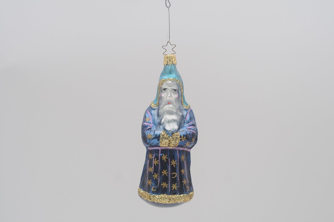 Vintage 6.5" Inge Glass Christmas Ornament Blown Glass Merlin the ...