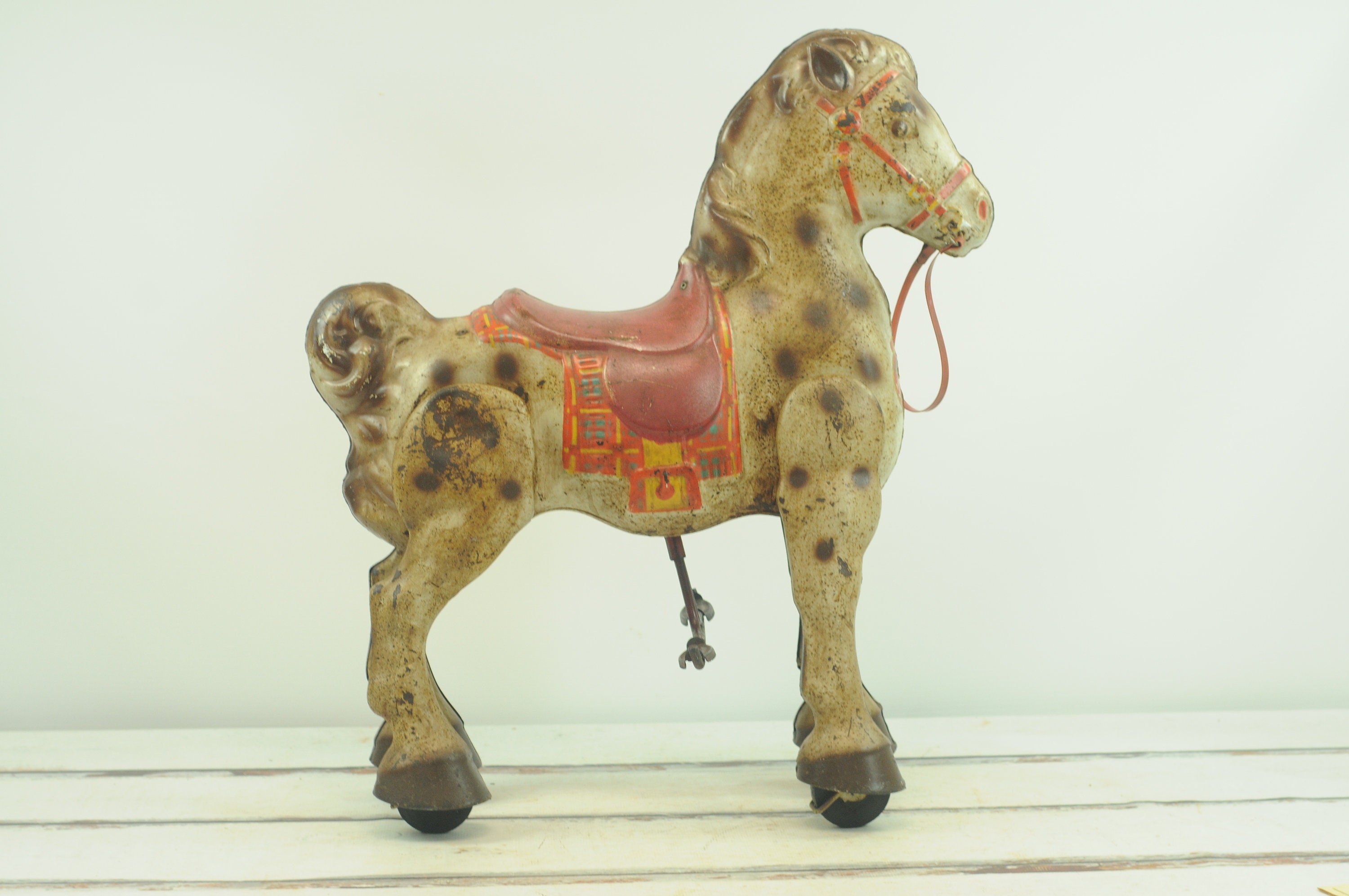 Vintage . MOBO Bronco Riding Horse Toy Vintage Metal Steering Horse ...