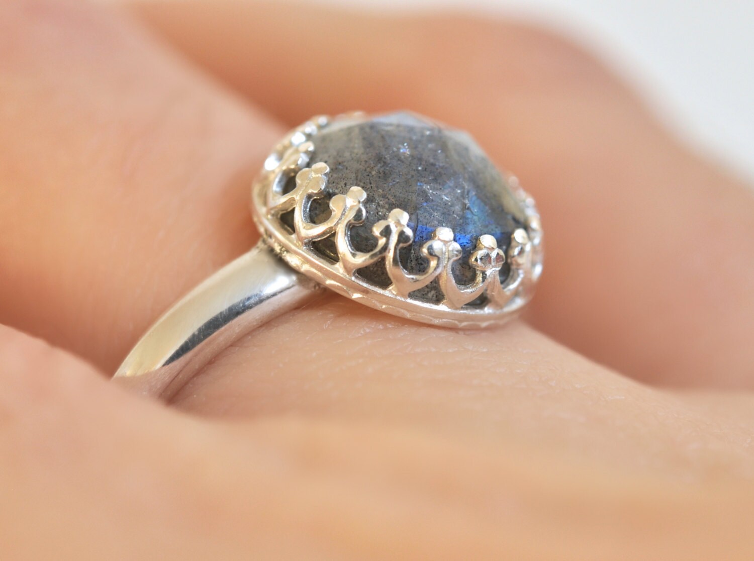 Labradorite Ring - Sterling Silver Ring - Gemstone Ring - Cocktail Ring ...