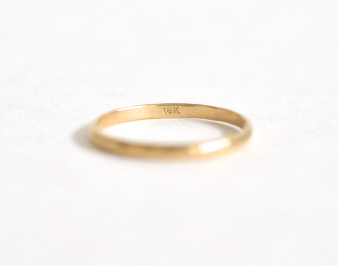 18k Gold Ring 18k Women's Wedding Band 18k Yellow Gold - Etsy