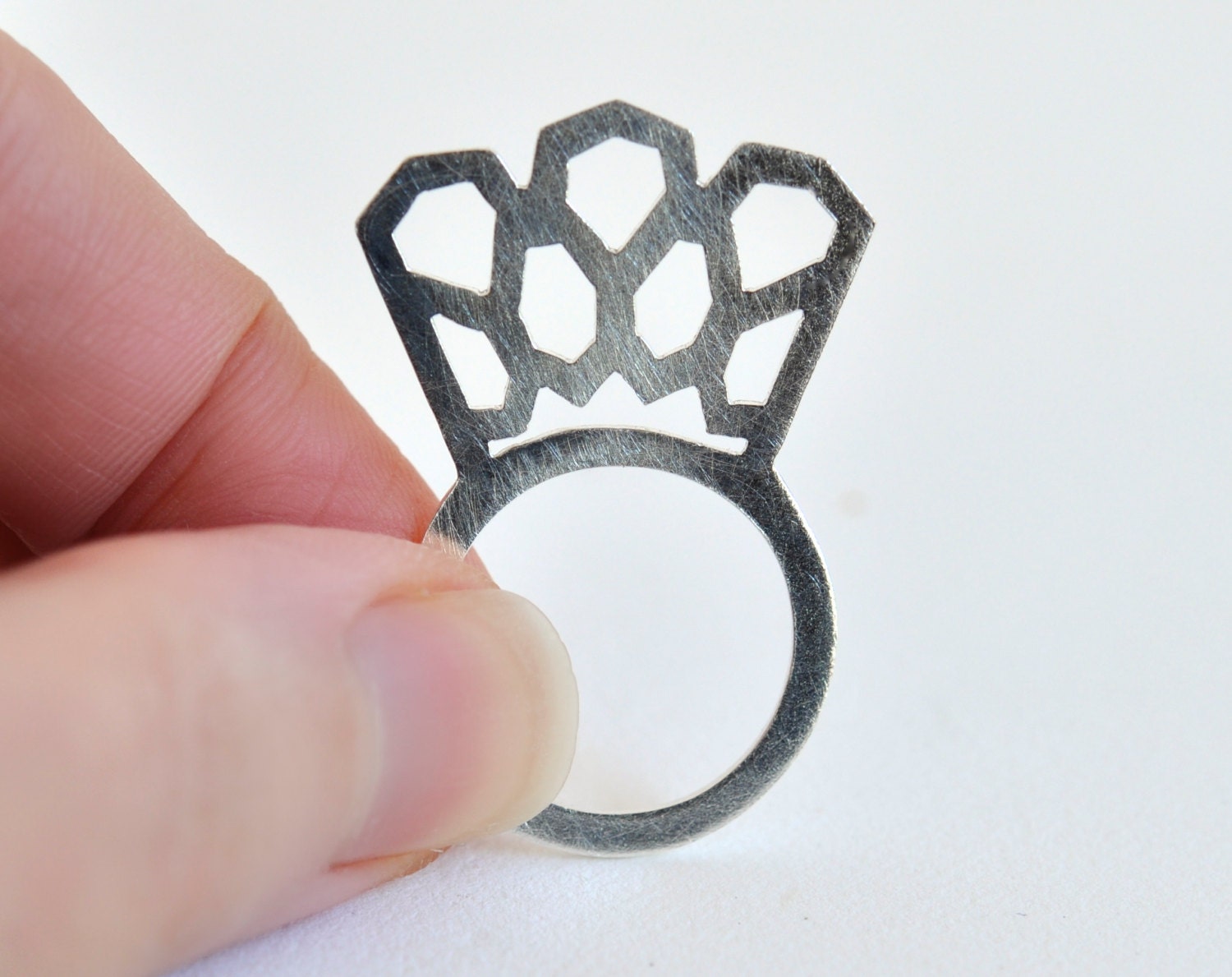 Silver Geometric Ring Sterling Silver Ring Silver Geo Ring - Etsy