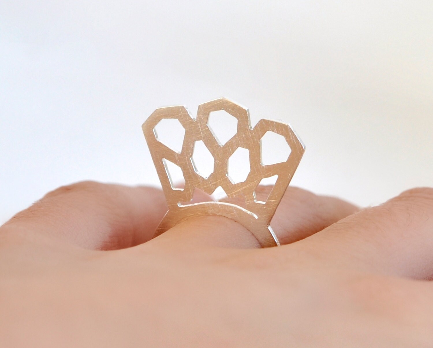 Silver Geometric Ring Sterling Silver Ring Silver Geo Ring - Etsy