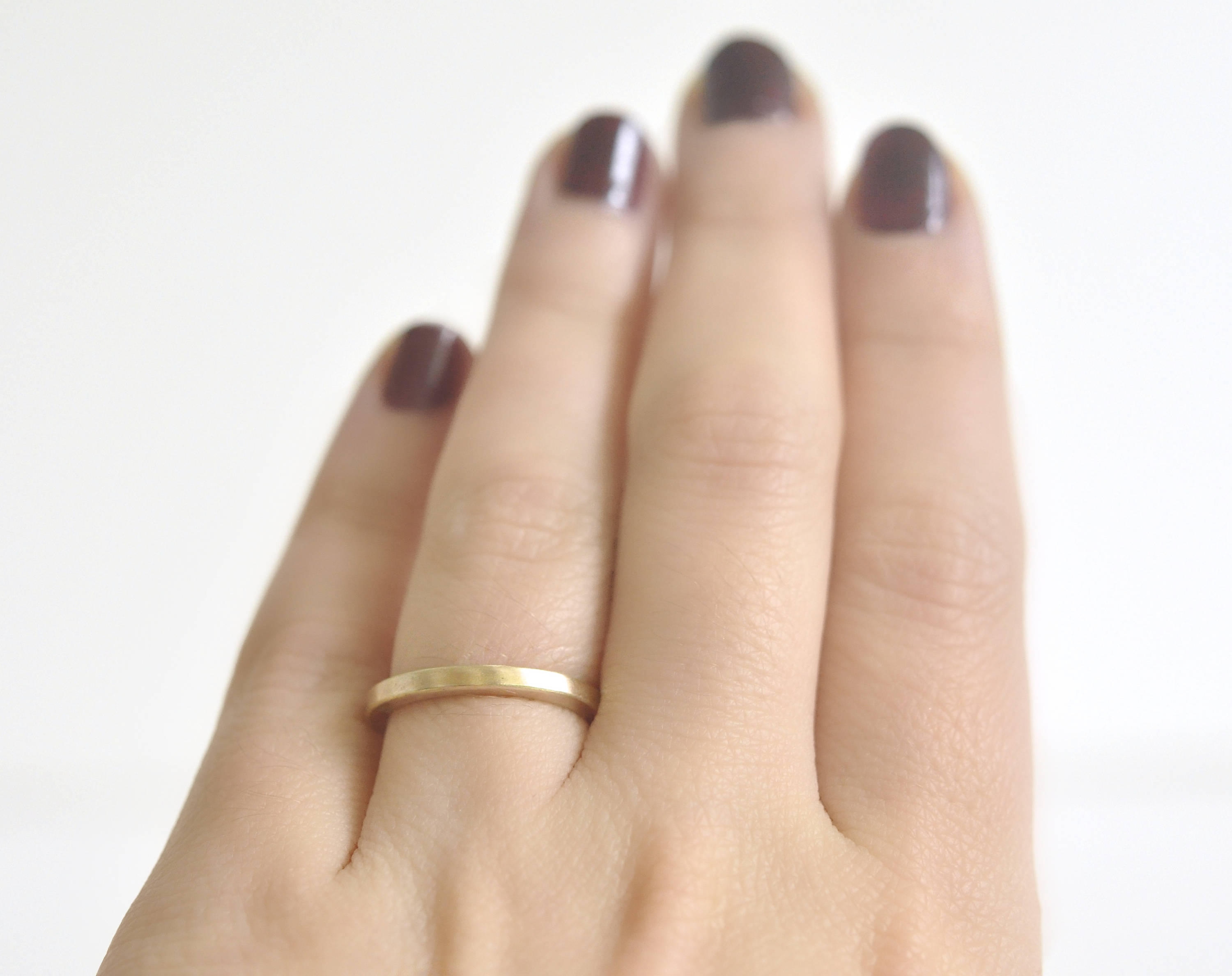 14k Gold Square Wedding Band- Women's Wedding Band- Square Wedding Band ...