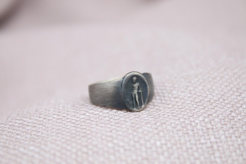 Athena Signet Ring Oxidized 925 Sterling Silver Handmade Greek ...