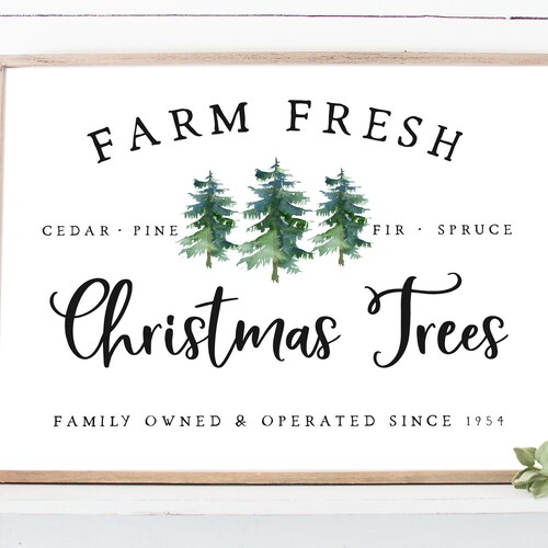 INSTANT DOWNLOAD Farm Fresh Christmas Trees Christmas - Etsy