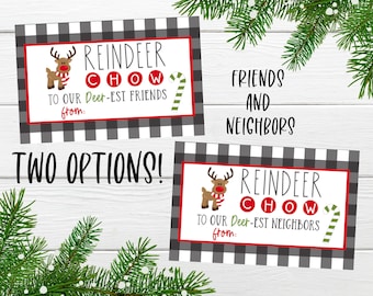 Reindeer Gift Tag - Etsy