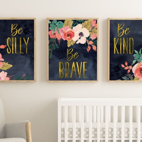 INSTANT DOWNLOAD Set of 3 Prints Be Silly Brave Kind - Etsy