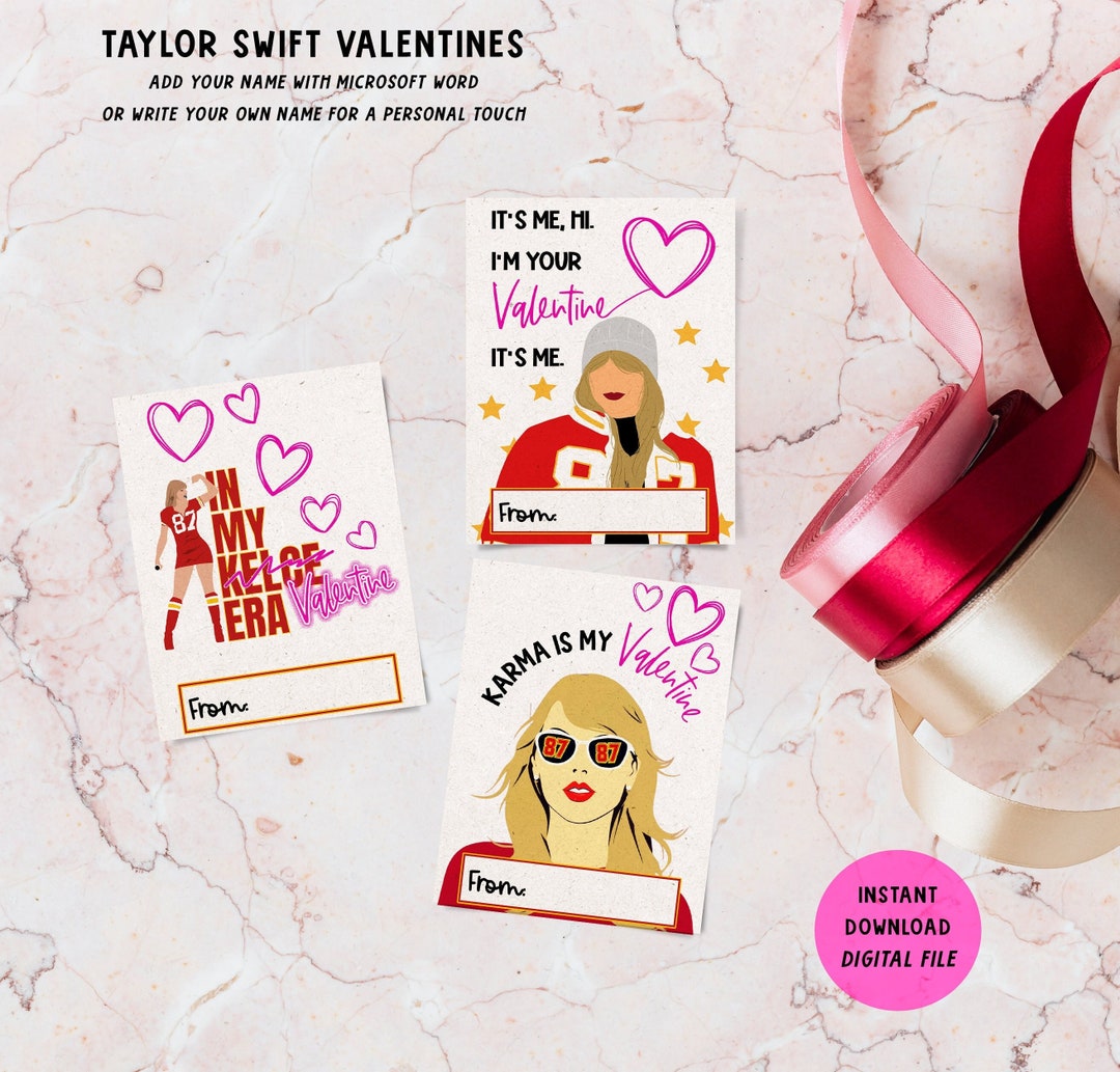 Taylor Swift Classroom Valentines Travis Kelce Taylor Swift Valentine ...