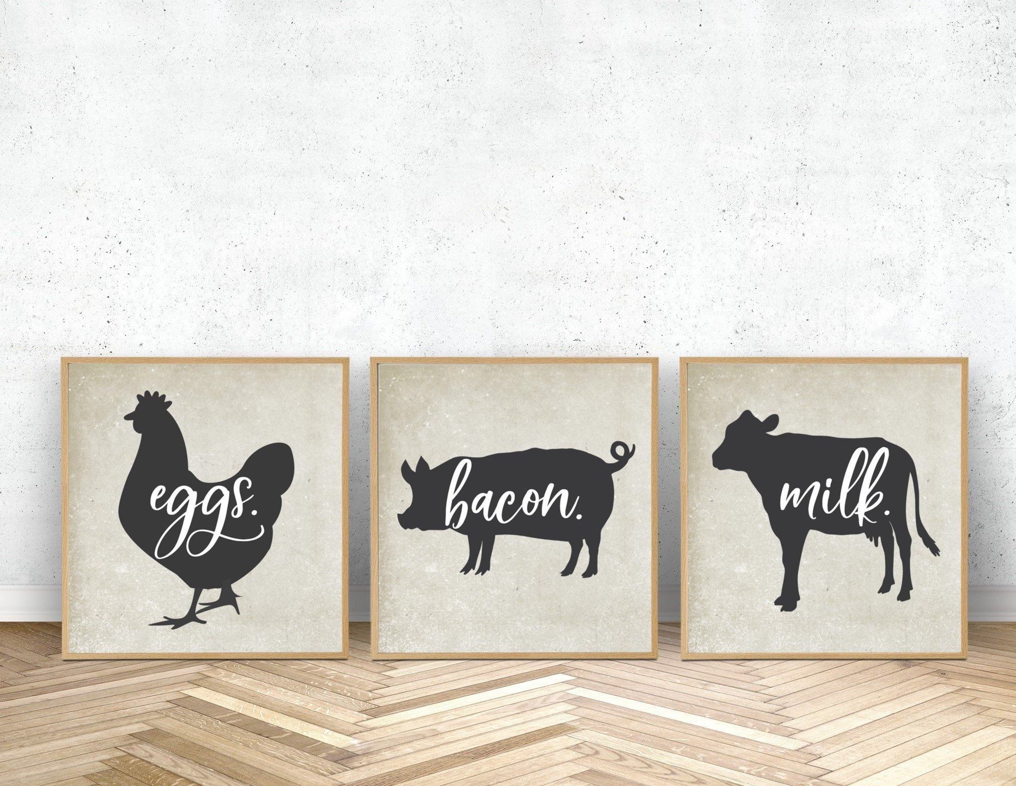 INSTANT DOWNLOAD - Farm Animal Kitchen Prints - Farm Animals - Vintage ...