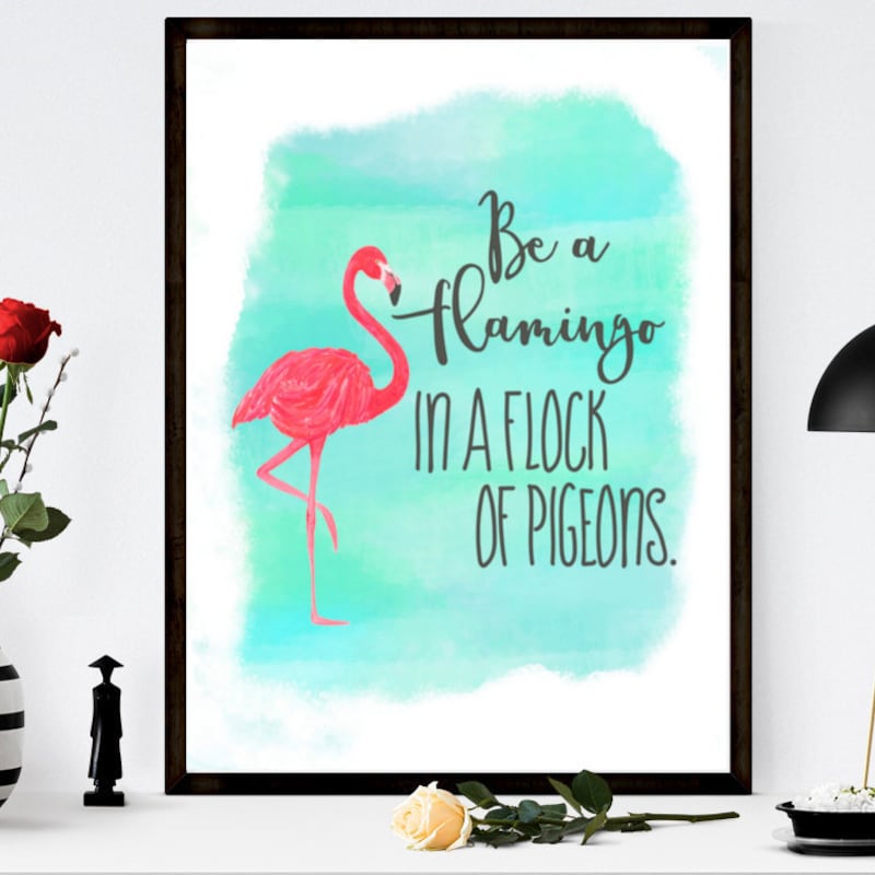 Flamingo Printable - Etsy