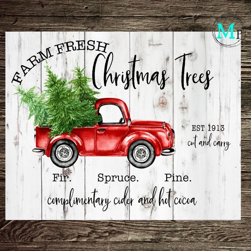 INSTANT DOWNLOAD Farm Fresh Christmas Trees Christmas - Etsy