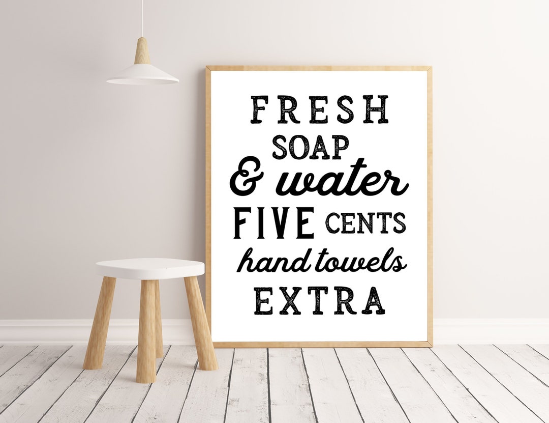 INSTANT DOWNLOAD Farmhouse Bathroom Sign - Bathroom Quote - Rustic ...