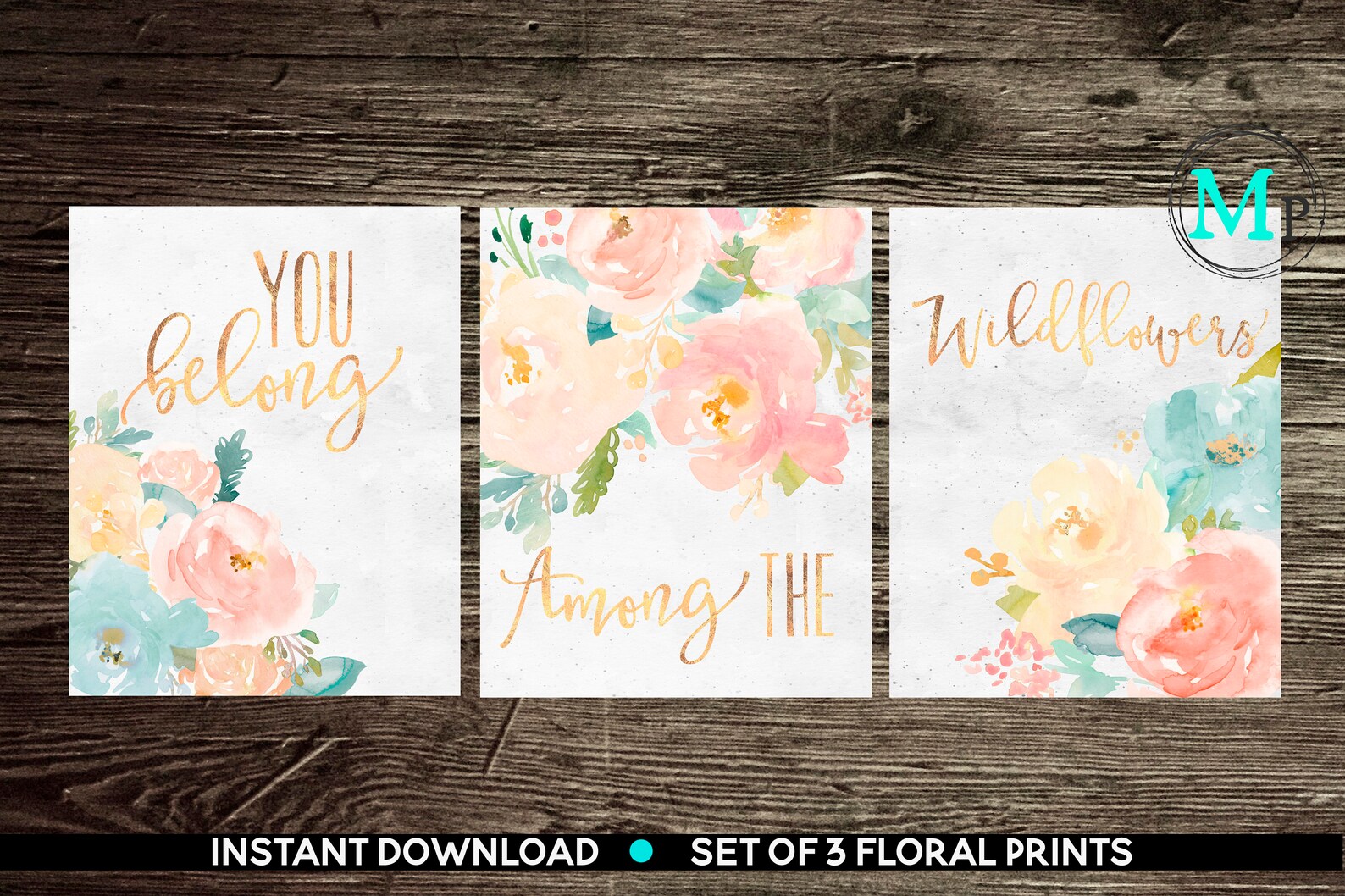 Nursery Wall Art Nursery PRINTABLE Art Baby Girl Decor Floral | Etsy