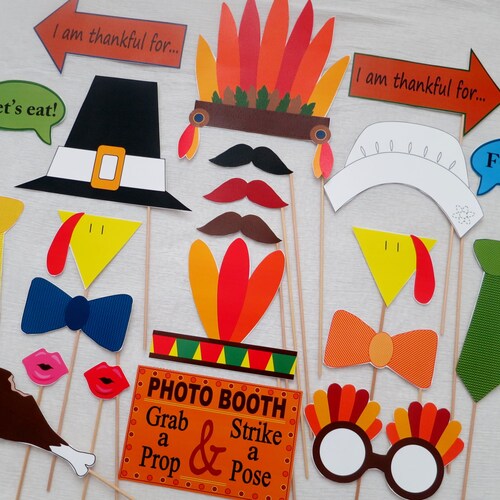 Thanksgiving Day Photo Booth Props Happy Thanksgiving Photo - Etsy