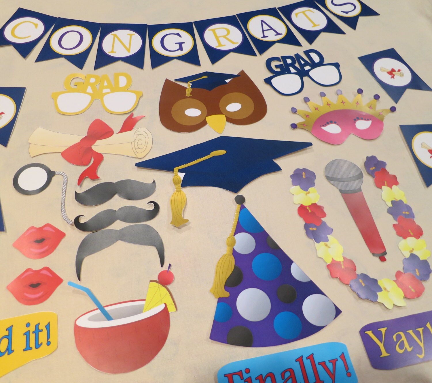 PDF - Graduation Photo Booth Props - Printable DIY - Etsy Canada