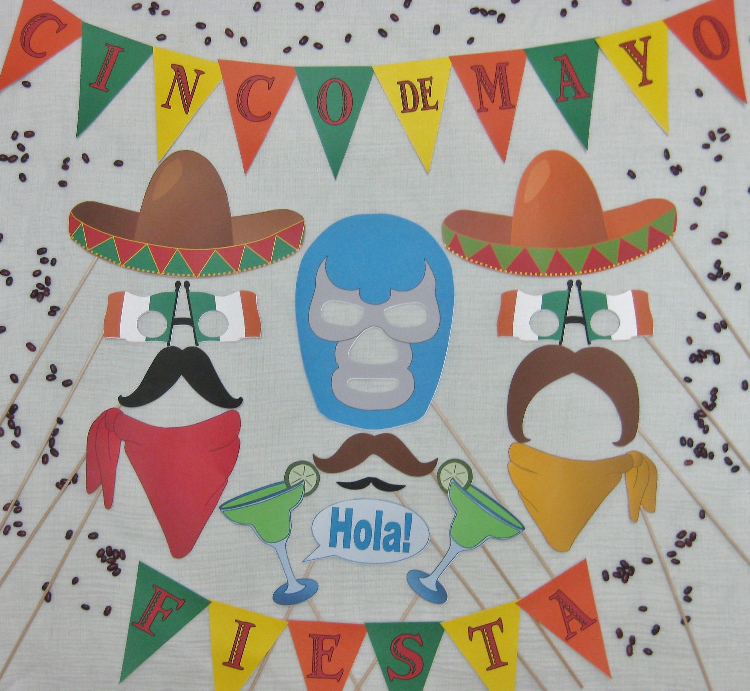 PDF - Cinco De Mayo Photo Booth Props/decorations/craft - Printable DIY ...