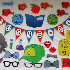 PDF - Back to School/1st Day of School Photo Booth Props - PRINTABLE ...