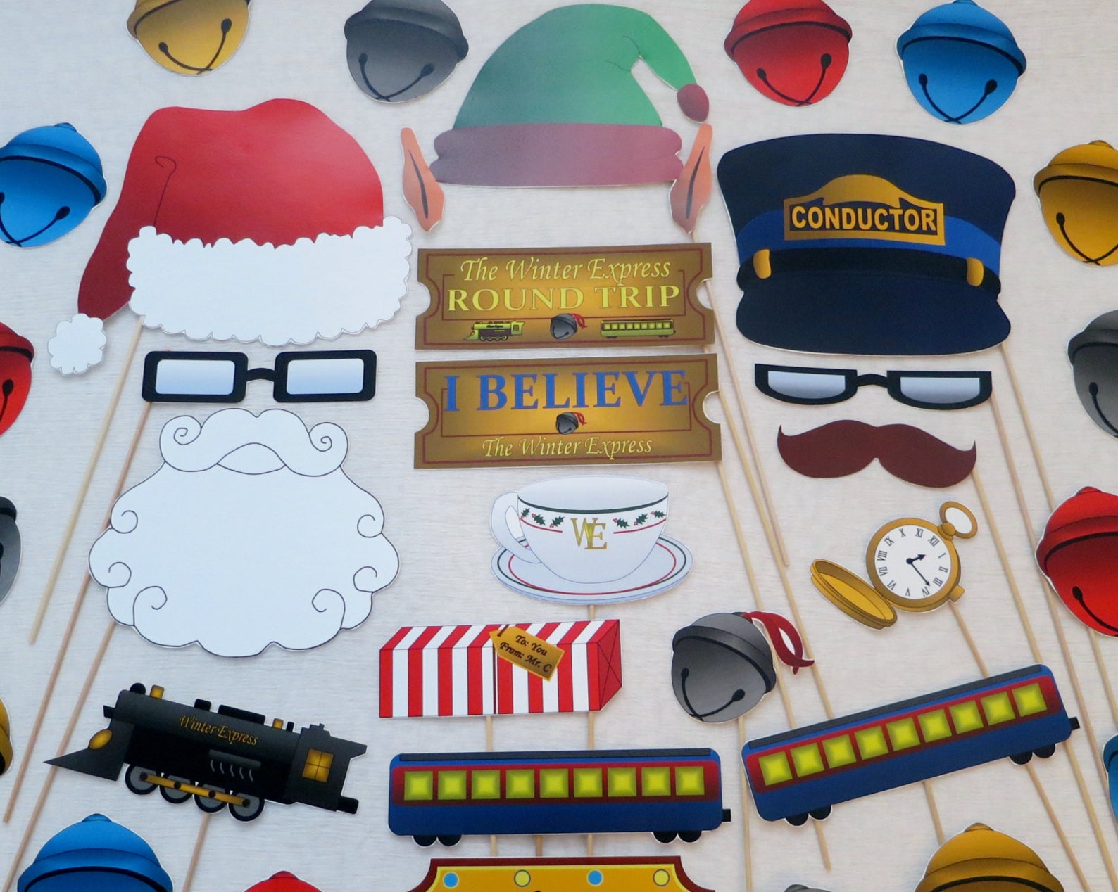 Christmas Train Photo Booth Props (winter Express Train Name) - INSTANT ...