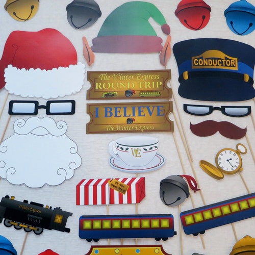 Christmas Train Photo Booth Props winter Express Train Name - Etsy
