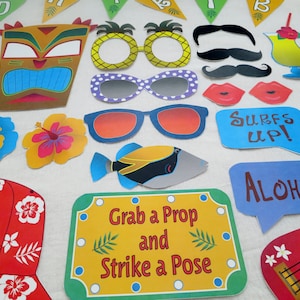 Hawaiian Luau Photo Booth Props - INSTANT DOWNLOAD - Etsy