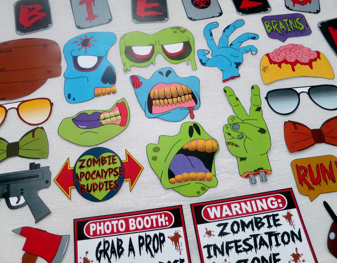 Zombie Apocalypse Photo Booth Props - INSTANT DOWNLOAD - Etsy