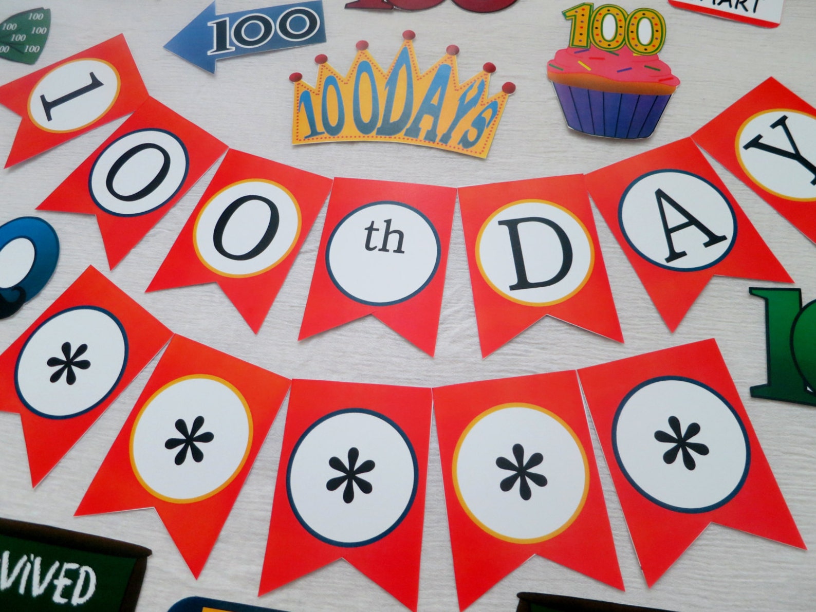 100th Day of School Photo Booth Props - INSTANT DOWNLOAD - Etsy