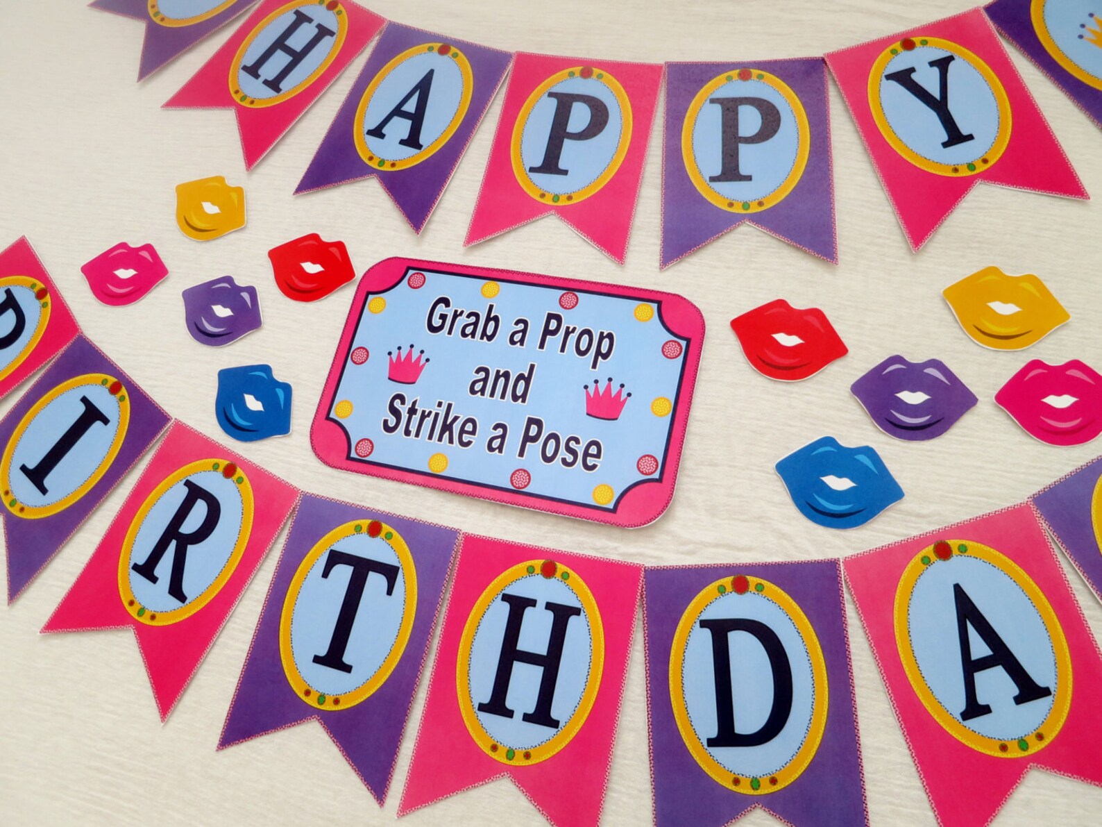 PDF - Princess Photo Booth Props for Birthday Party - Tiara / Crown ...