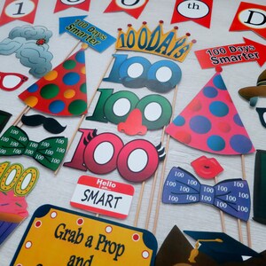 100th Day of School Photo Booth Props INSTANT DOWNLOAD - Etsy