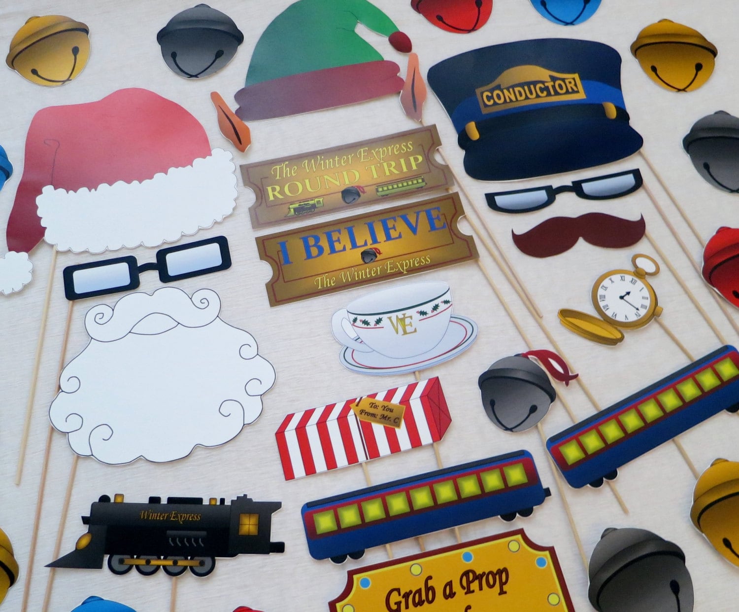Christmas Train Photo Booth Props (winter Express Train Name) - INSTANT ...